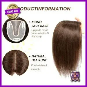 Accessories | Human Hair Topper Mono Base Add Volume No Bangs Thinning ...